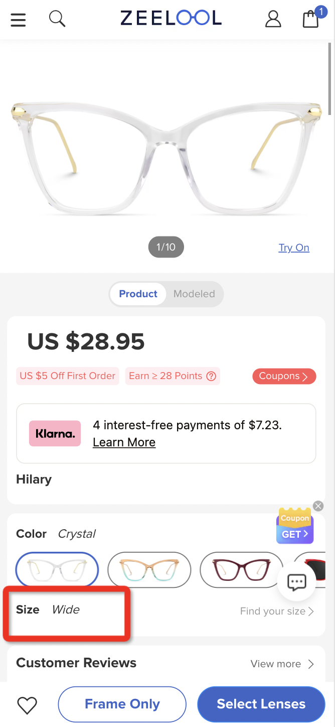 Do the frames come in different sizes? – ZEELOOL OPTICAL